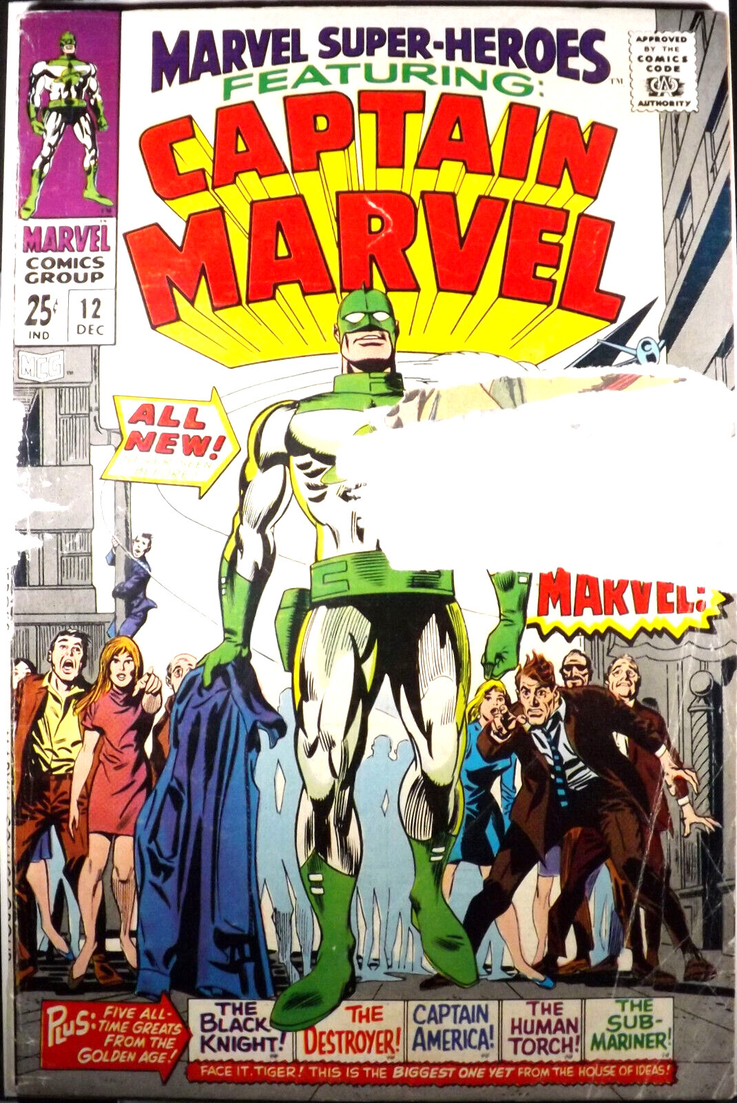 MARVEL SUPER-HEROES #1 GD 1967 1st Appearance of Captain Marvel Mar ...