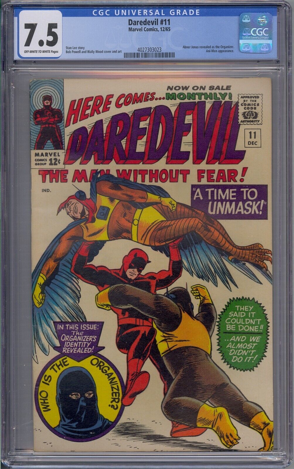 Daredevil #11 CGC 7.5 Abner Jones Revealed as Organizer Ani-Men Wally ...