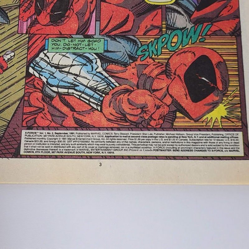 X-Force #2 Marvel 1991 FN 1st Appearance Weapon X Garrison Kane 2nd ...