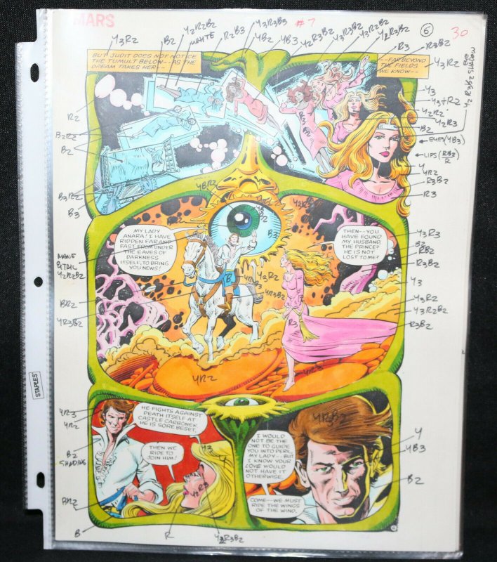 Mars #7 8pg Story Color Guide Art Black Flame 'Lover!' - 1984 by Bruce ...