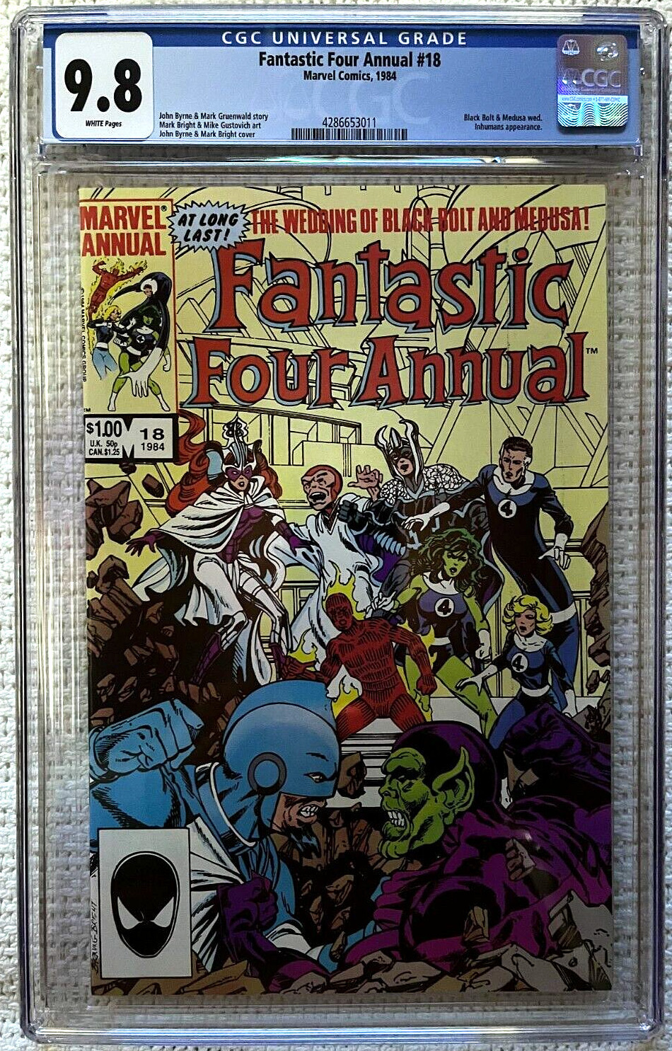 Marvel~Fantastic Four Annual #18~John Byrne~Black Bolt & Medusa Marry ...