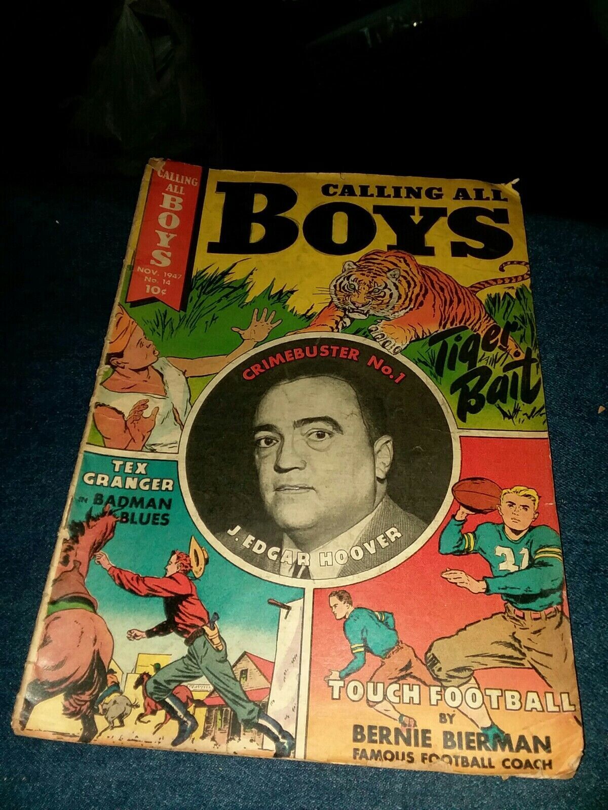 1947 CALLING ALL BOYS Comic Book #14 FBI J. EDGAR HOOVER cover golden ...