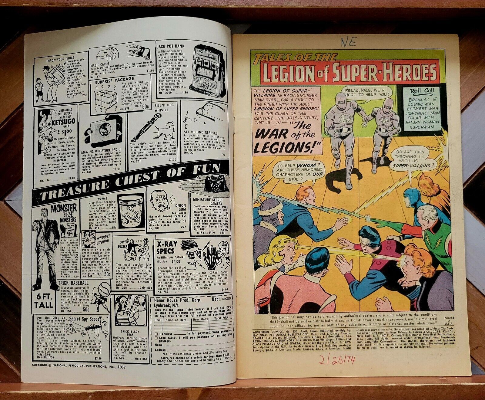 Adventure Comics #355 VG (DC 1967) SUPERBOY, LEGION of SUPER HEROES ...