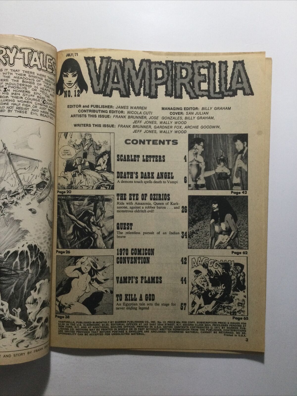 Vampirella 12 July 71 Very Good Vg 4.0 Warren Magazine | Comic Books ...
