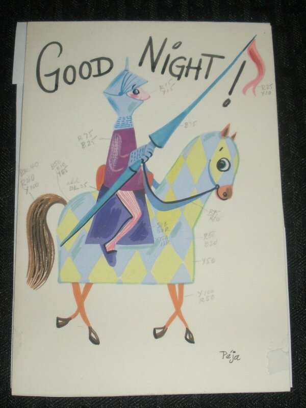 HAPPY BIRTHDAY Good Knight on Horse 4.75x7" Greeting Card Art #8002 ...