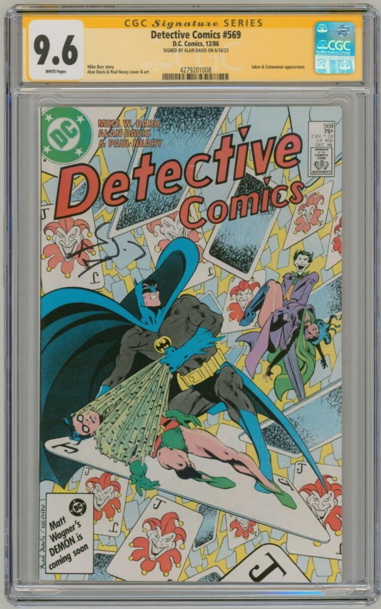 CGC SS 9.6 SIGNED Alan Davis Art Detective Comics #569 Batman Joker ...
