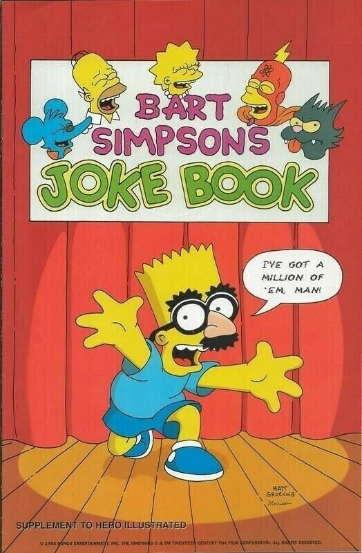 Bart Simpson Joke Book #1 ORIGINAL Vintage 1995 Bongo Comics Wizard ...