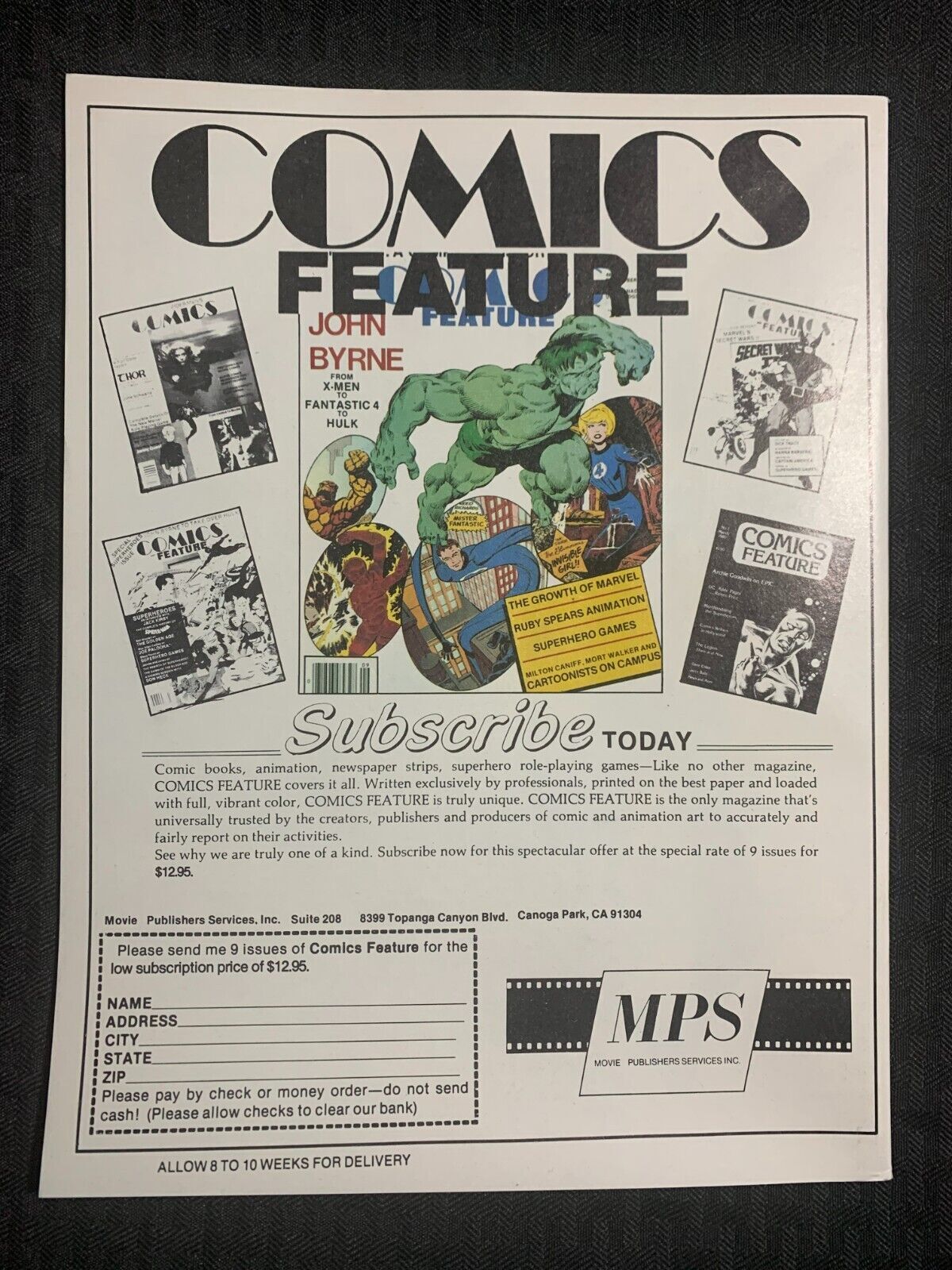 1986 COMICS FEATURE Magazine #40 FN+ 6.5 Amazing Spider-Man / Star Wars ...