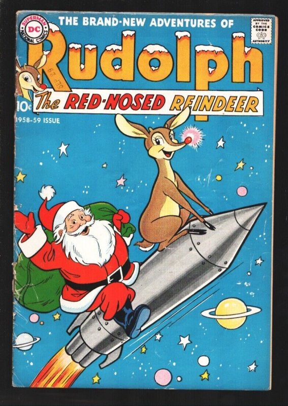 Rudolph The Red-Nosed Reindeer-DC-1958-1959-Santa Claus & Rudolph on a ...