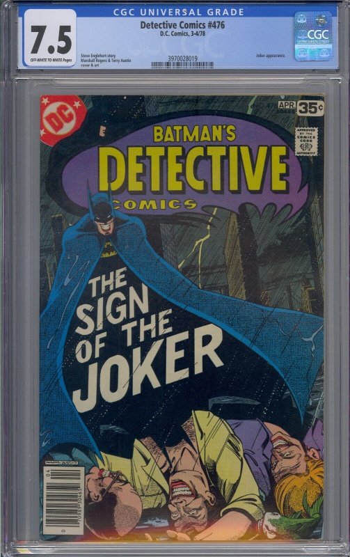 Detective Comics #476 CGC 7.5 Batman Sign of the Joker 70989304659 ...