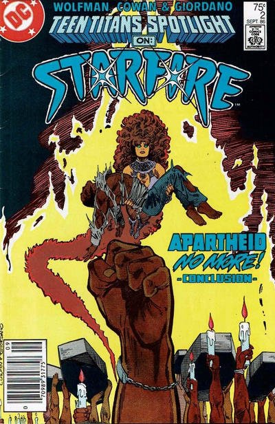 Teen Titans Spotlight #2 (Newsstand) FN ; DC | Starfire Apartheid Story ...