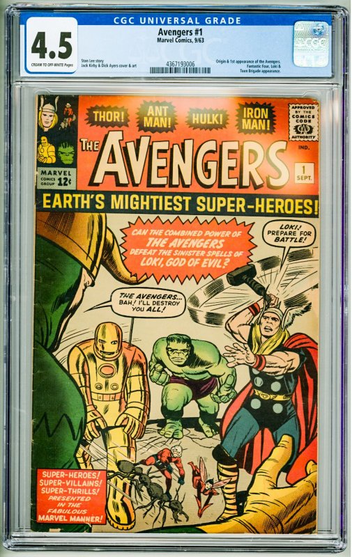 The Avengers #1 (1963) CGC 4.5 1st Appearance of the Avengers! | Comic ...