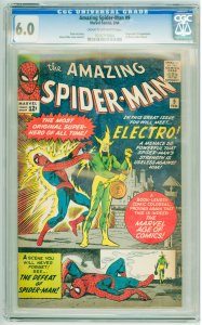 The Amazing Spider-Man #9 (1964) CGC 6.0! 1st Appearance of Electro ...