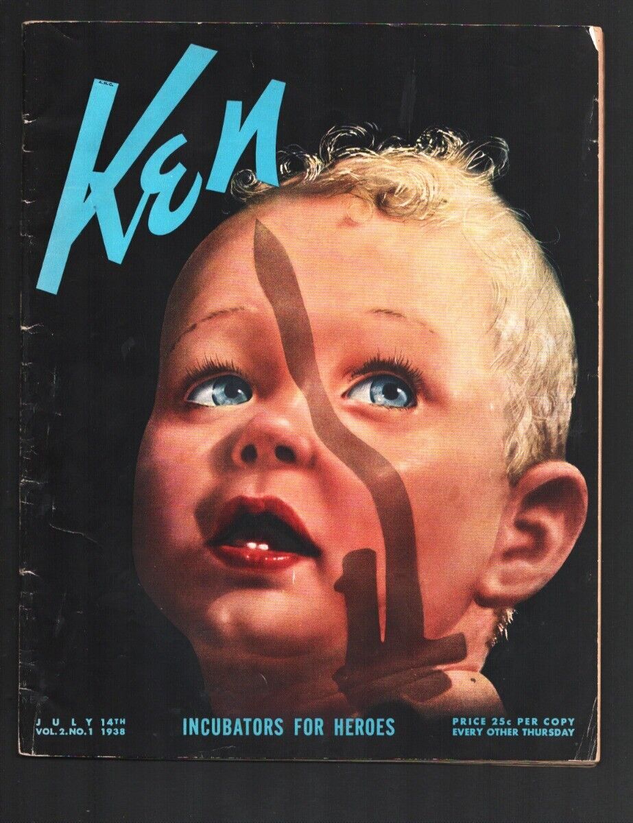 Ken 7/14/1938-Full page comic art of H.G. Wells-Bette Davis-Claudette ...