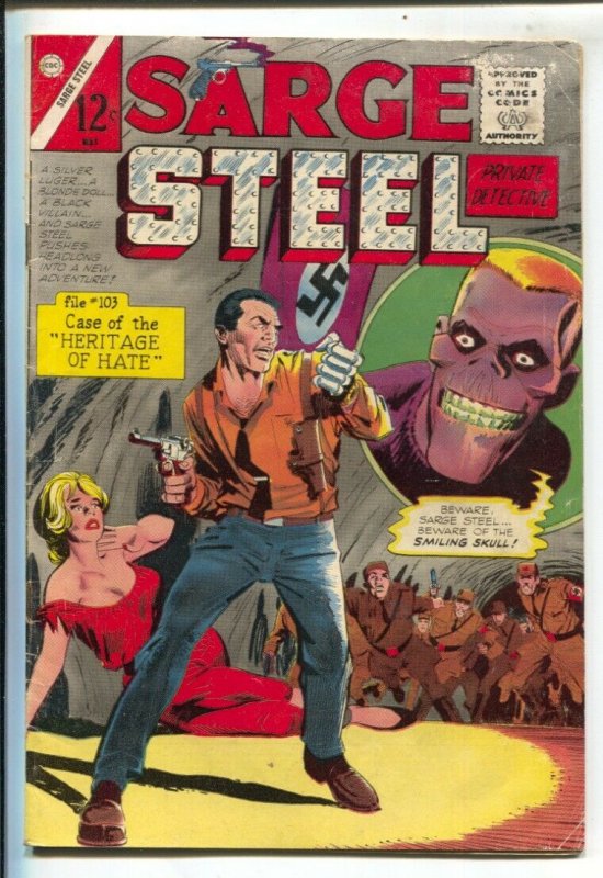 Sarge Steel #3 1965-Charlton-smiling skull & Nazis cover-Dick Giordano ...