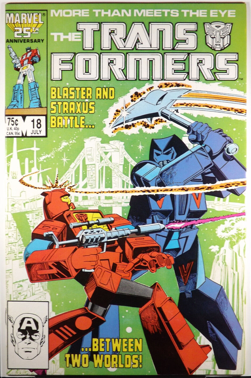TRANSFORMERS #18 19 NM- 2 Issues 1986 1st Omega Supreme MCU Marvel ...