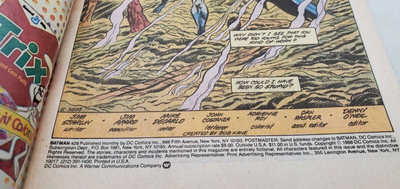 Batman #428 (1988) Death in the Family, PT.-3 Death of Robin Jason Todd ...
