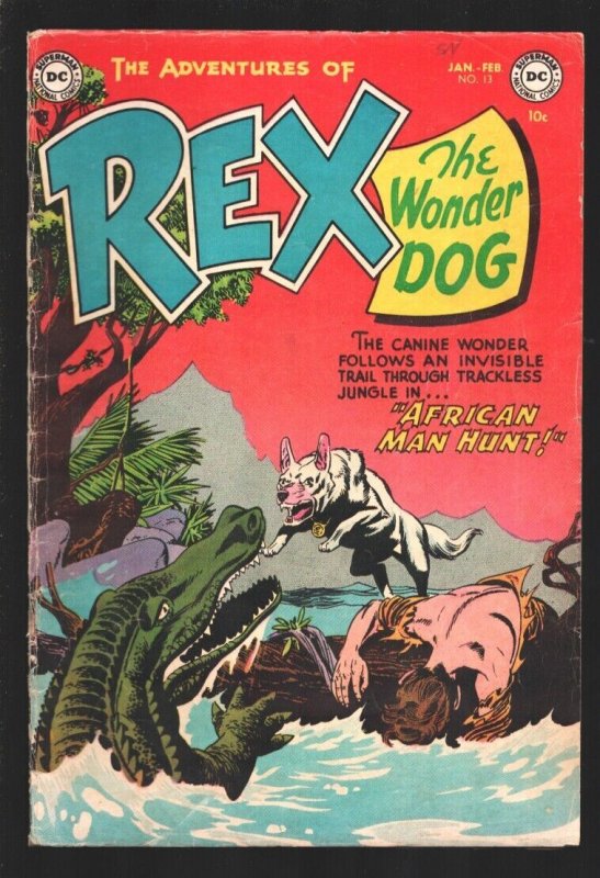 Adventures Of Rex The Wonder Dog #13 1954-DC-African Man Hunt-Detective ...
