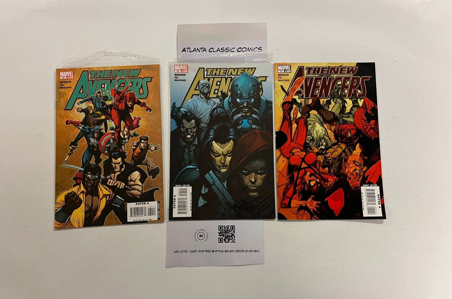 3 New Avengers Marvel Comics Books #32 33 34 Bendis 67 JW7 | Comic ...