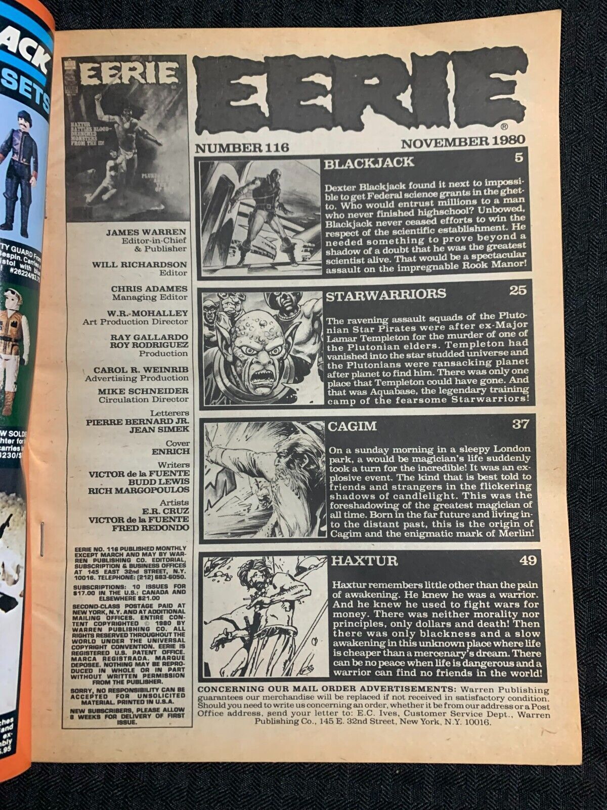 1980 EERIE Warren Horror Magazine #116 VG/FN 5.0 The Mark of Merlin ...