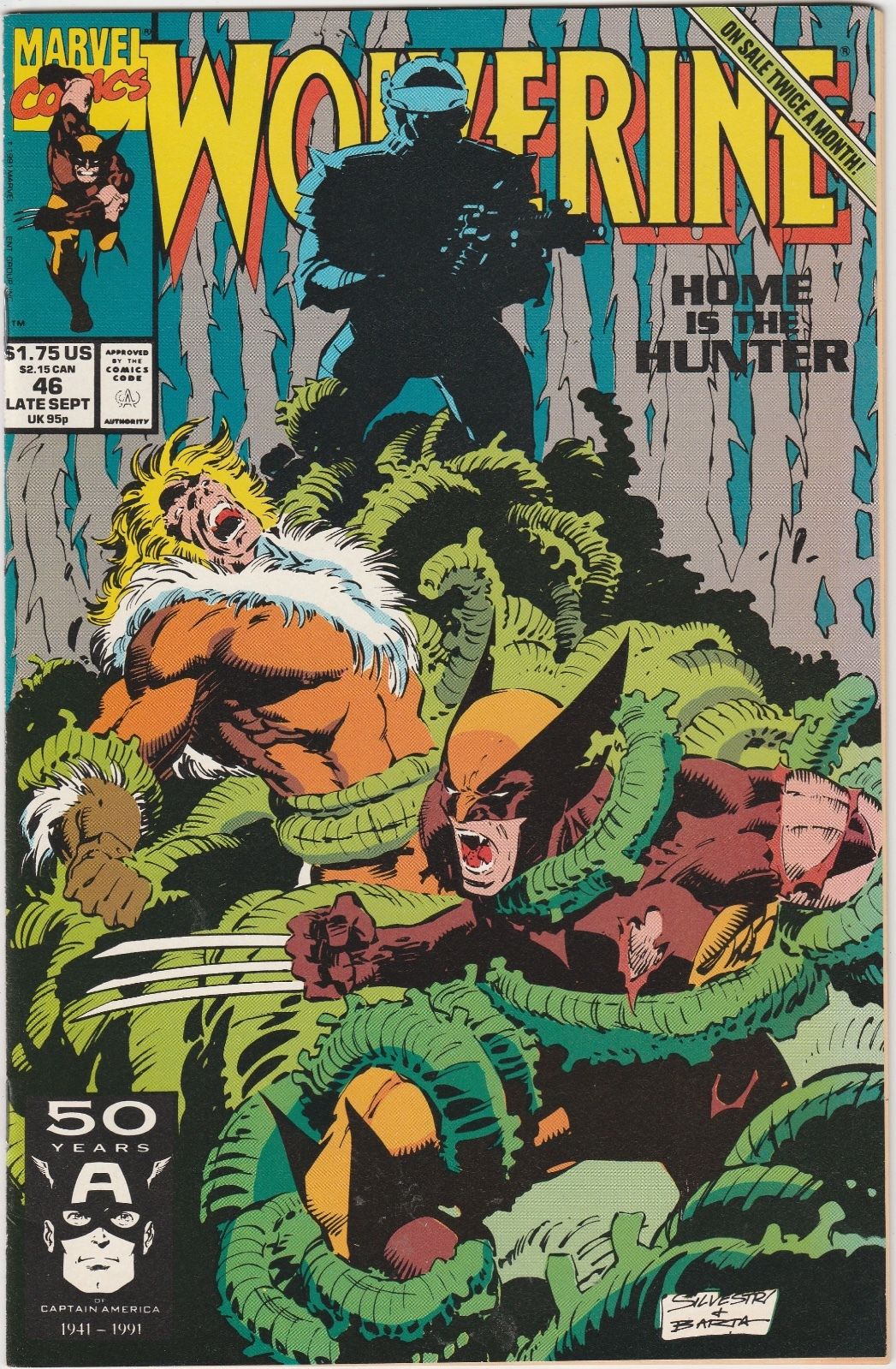 5 Wolverine Marvel Comic Books # 45 46 50 59 60 X-Men Sabretooth Shiva ...