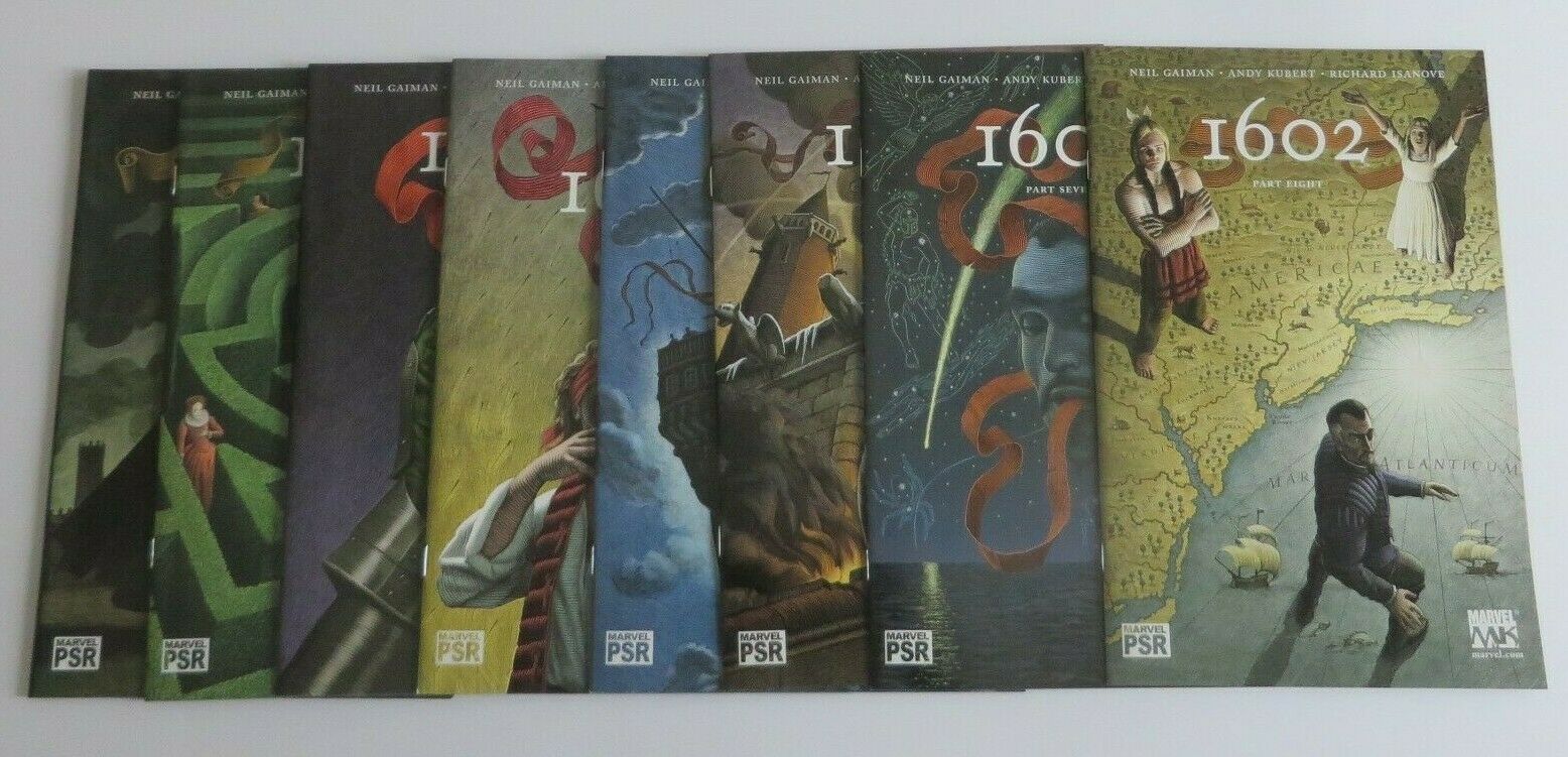 1602 #1-8 Complete Set High Grade VF/NM Marvel Comics Neil Gaiman Andy ...