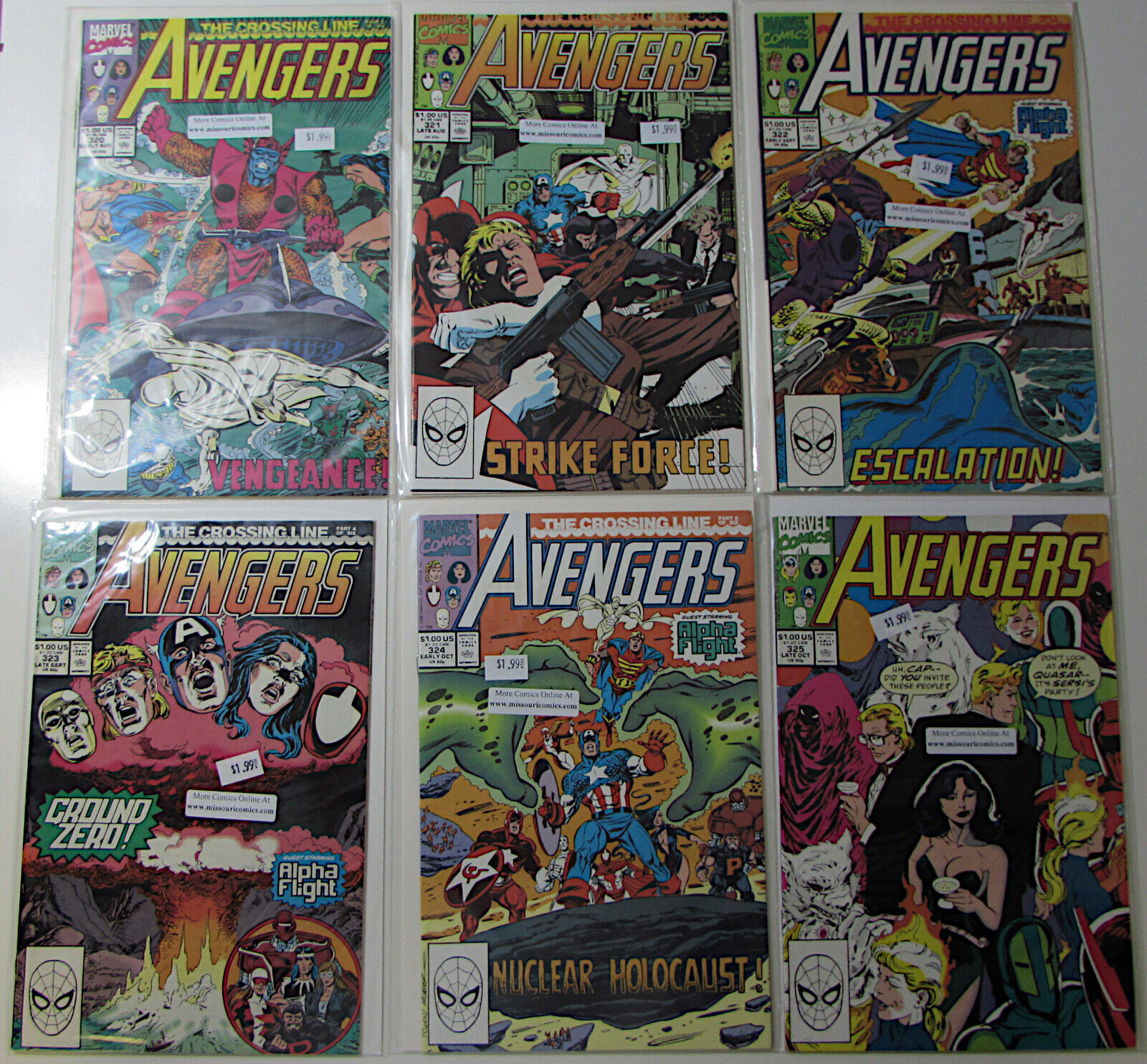 Avengers Lot 10 #320-329 Marvel 1990 NM Copper Age Comic Book | Comic ...