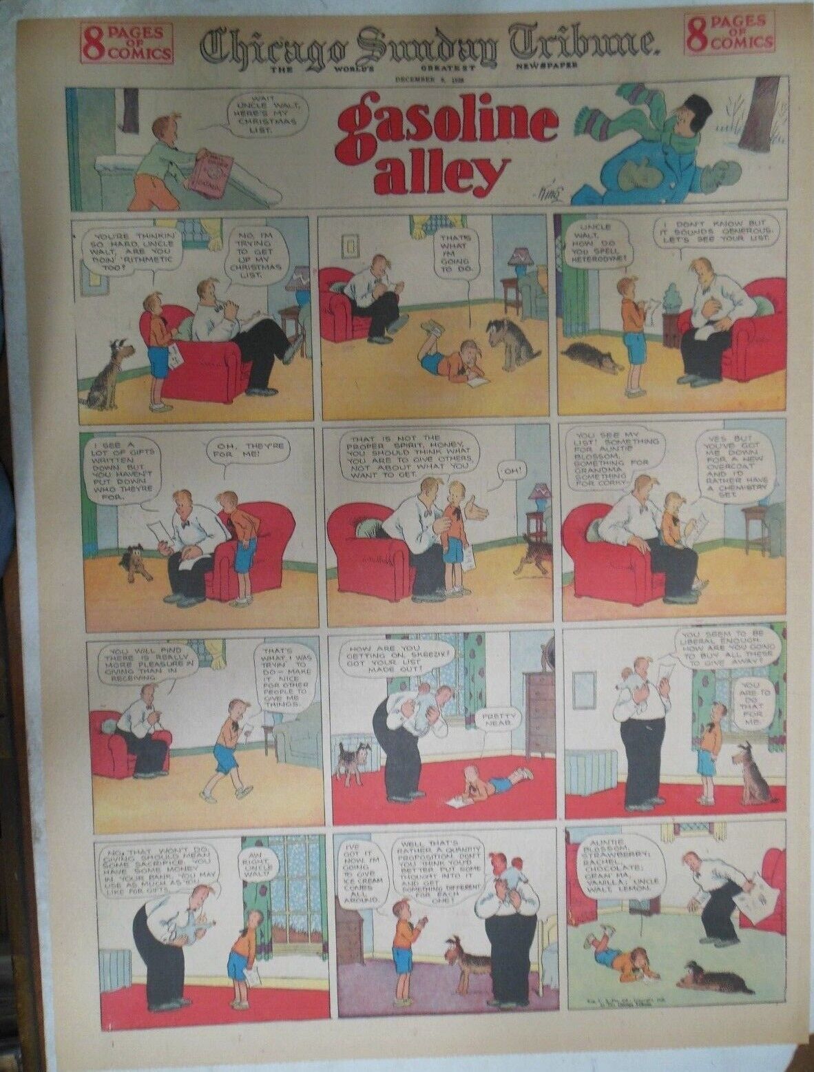 Gasoline Alley Sunday by Frank King from 12/9/1928 Large Full Page Size ...
