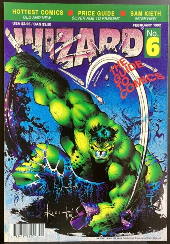Wizard Magazine #6 Sam Kieth, Green Hulk W/ POSTER 1992 | Comic Books ...