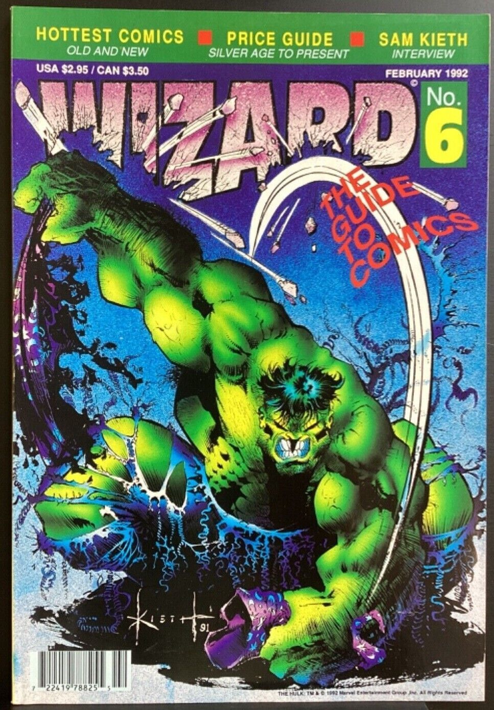 Wizard Magazine #6 Sam Kieth, Green Hulk W/ POSTER 1992 | Comic Books ...