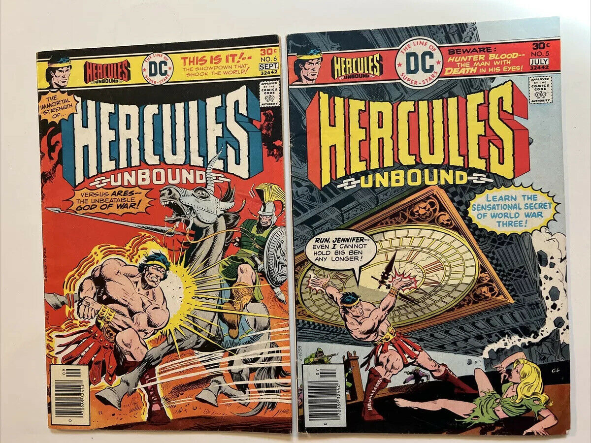 HERCULES UNBOUND #5 #6 BRONZE AGE DC'S 1976 Heavy Wear See Pictures ...