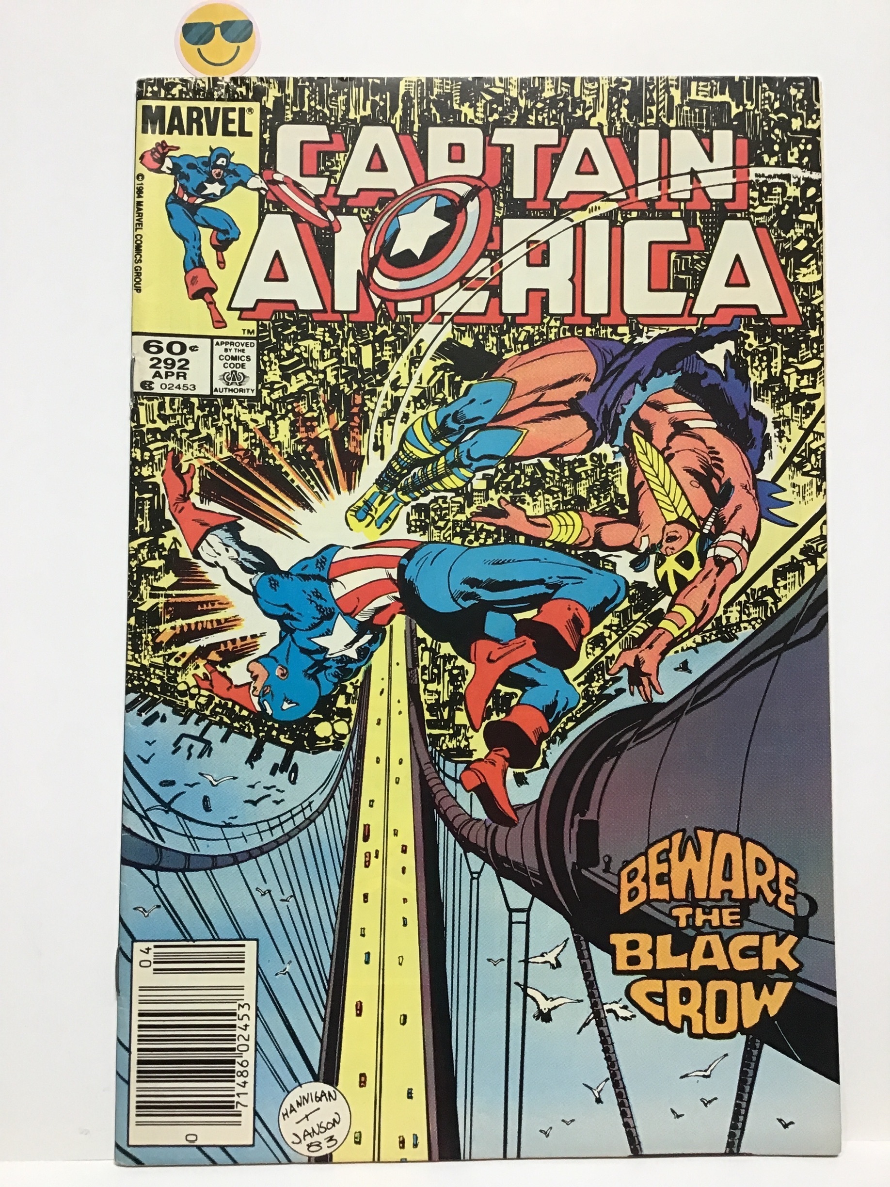Captain America #292 (1984) Fn-VFn key 1st Full app Black crow ,Native ...