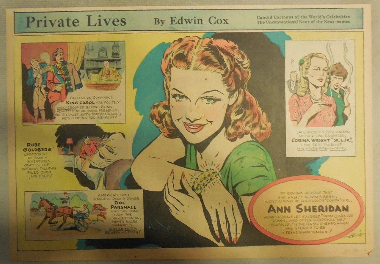 Private Lives: Ann Sheridan, Cartoonist Rube Goldberg Edwin Cox from 11/19/1939 | Comic Books ...