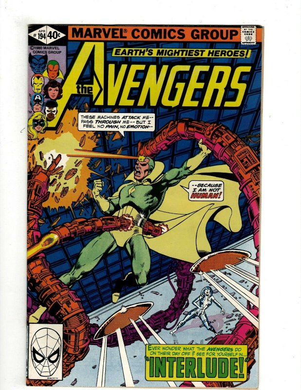 Lot Of 6 Avengers Marvel Comic Books # 192 193 194 197 198 199 Hulk ...