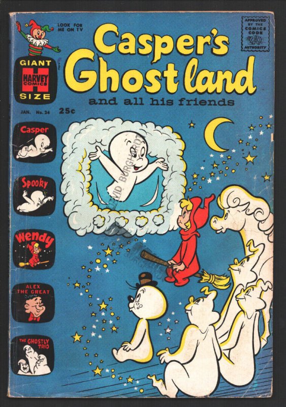 Casper's Ghostland #24 1965- Harvey-Wendy-Spooky-Ghostly Trio-Giant ...