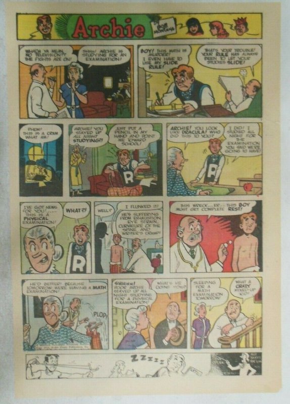Archie Sunday by Bob Montana from 9/20/1953 Very Early Tabloid Size ...