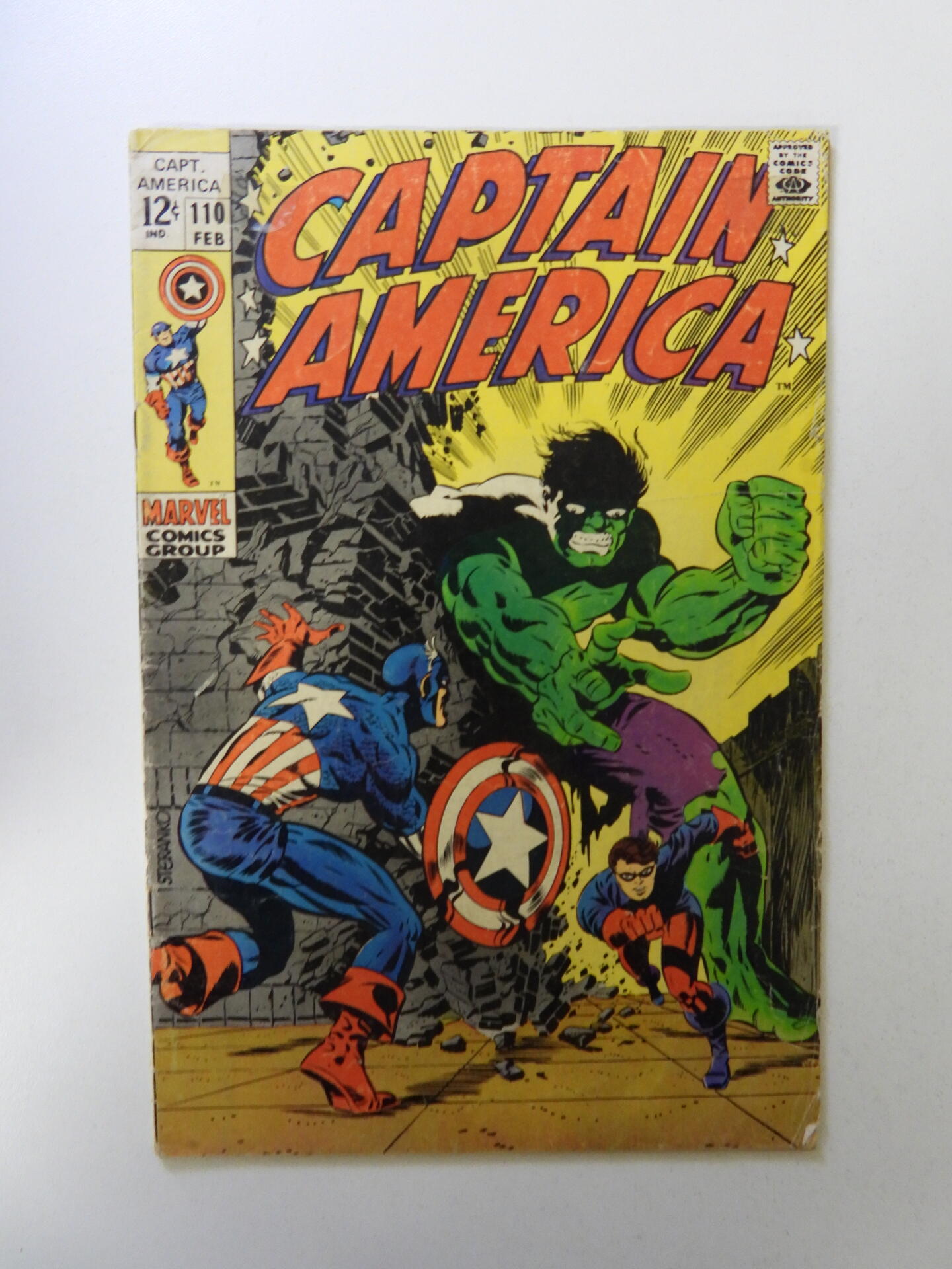 Captain America #110 (1969) VG- condition "piece of tape on front cover ...