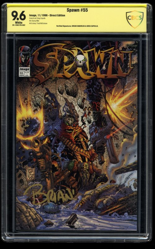 Spawn #55 CBCS NM+ 9.6 Verified Signed by Greg Capullo and Brian Haberlin! | Comic Books ...