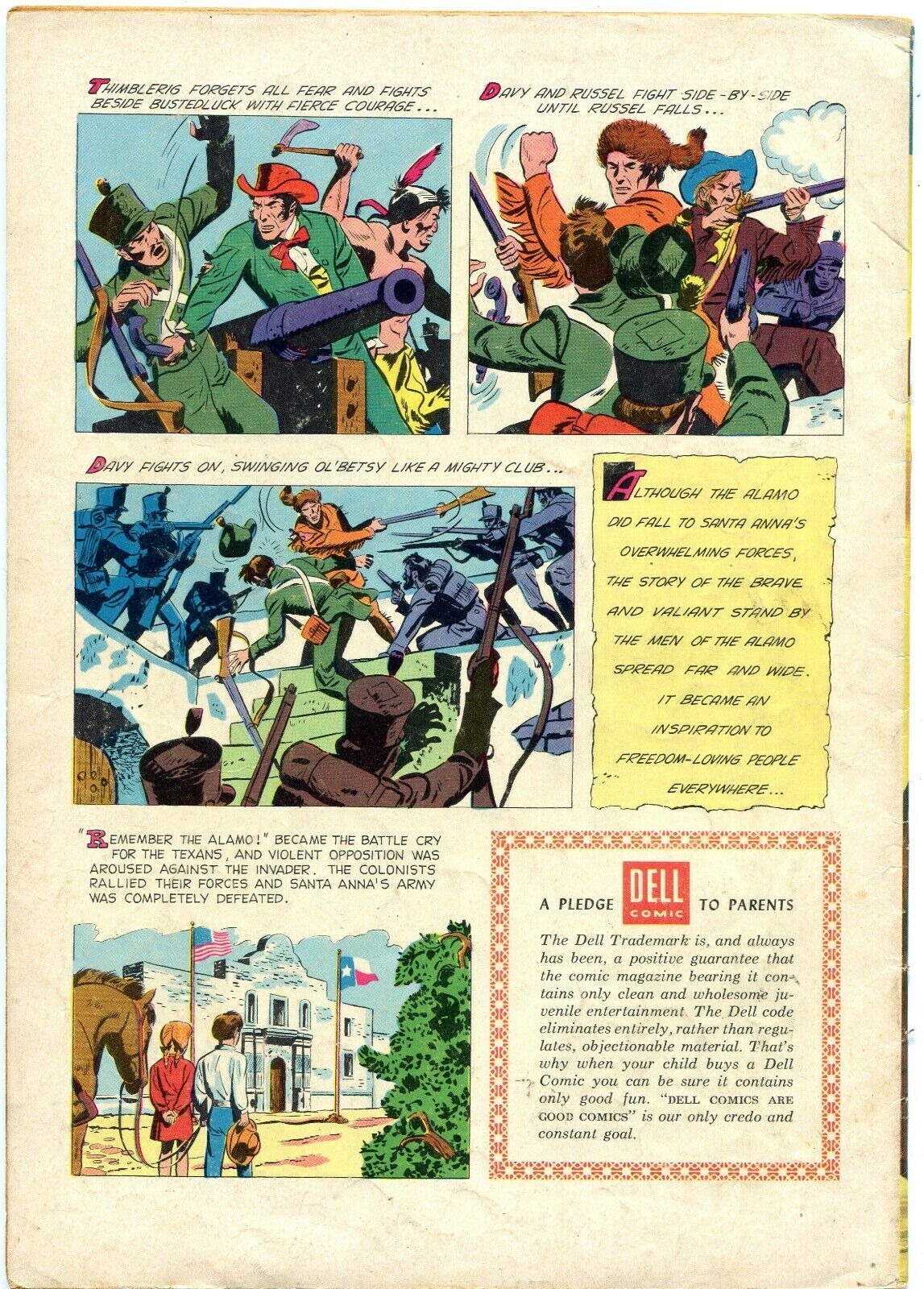 Dell Four Color 639 VG Walt Disney's Davy Crockett "At the Alamo ...