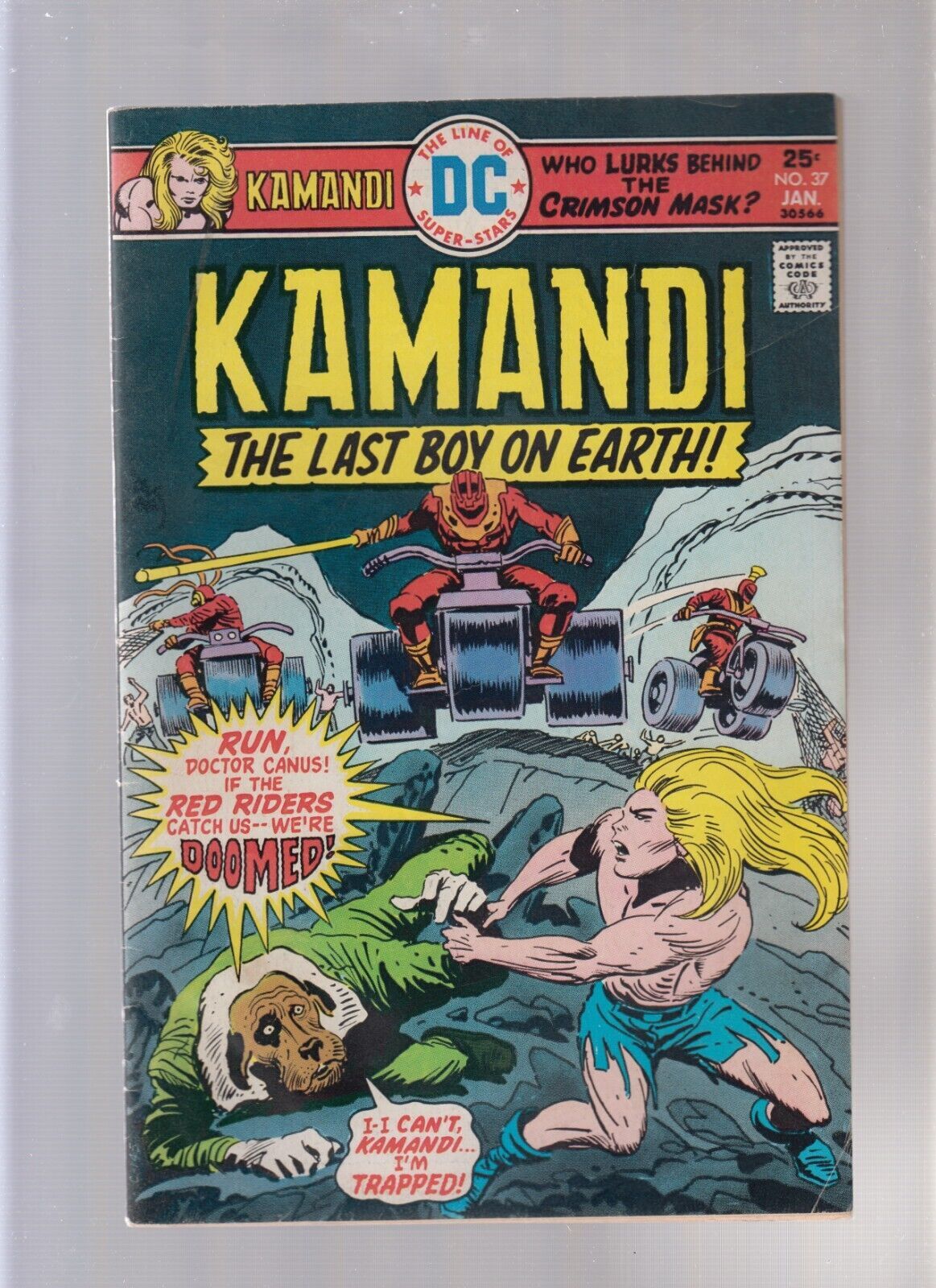 Kamandi, The Last Boy On Earth #37 - Joe Kubert Cover Art! (5.0) 1976 ...