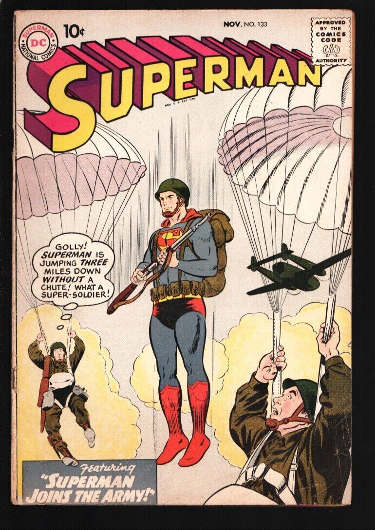 Superman #133 1959-DC-Parachute cover-How Perry White Hired Clark Kent ...