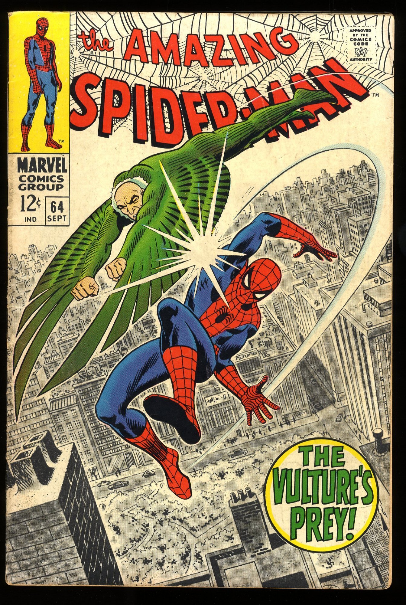 Amazing Spider-Man #64 FN- 5.5 Vulture Appearance! Classic Romita Cover ...