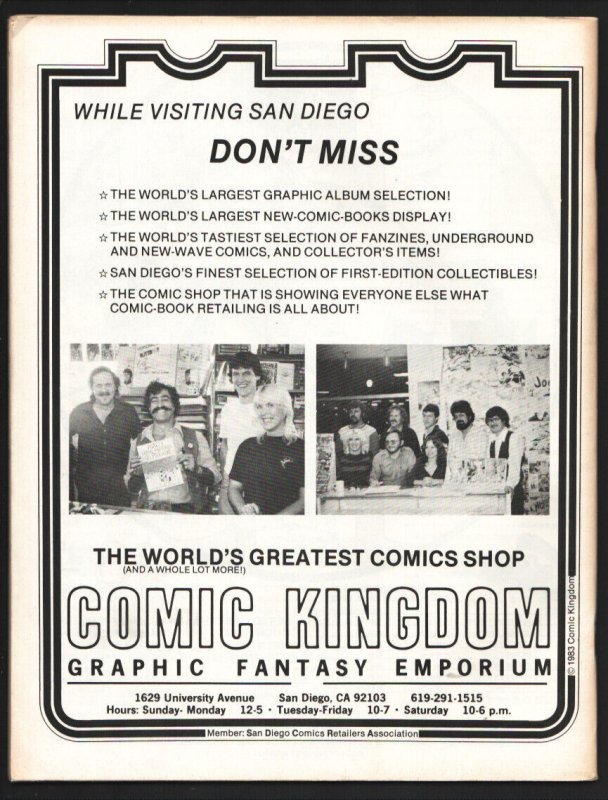 San Diego Comic Convention Program Book 1983-Rick Geary-Jack Kirby-Mike ...
