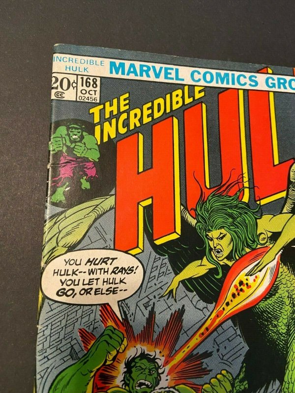 The Incredible Hulk 168 FN/VF 1st appearance of Harpy (Marvel Oct. 1973 ...