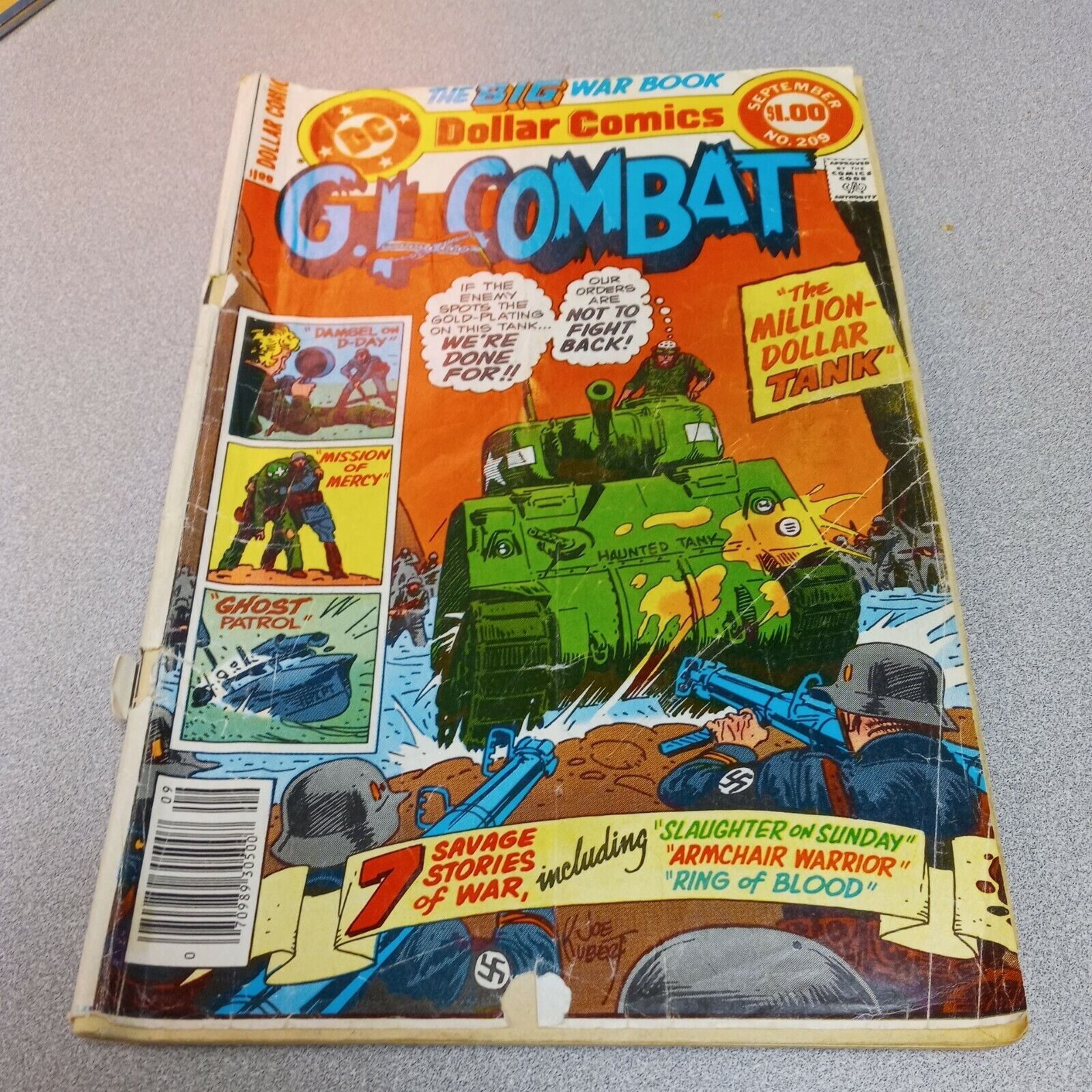 G.I. Combat #209 Dc Comics 1978 Kubert Cover Haunted Tank Ghost Patrol ...