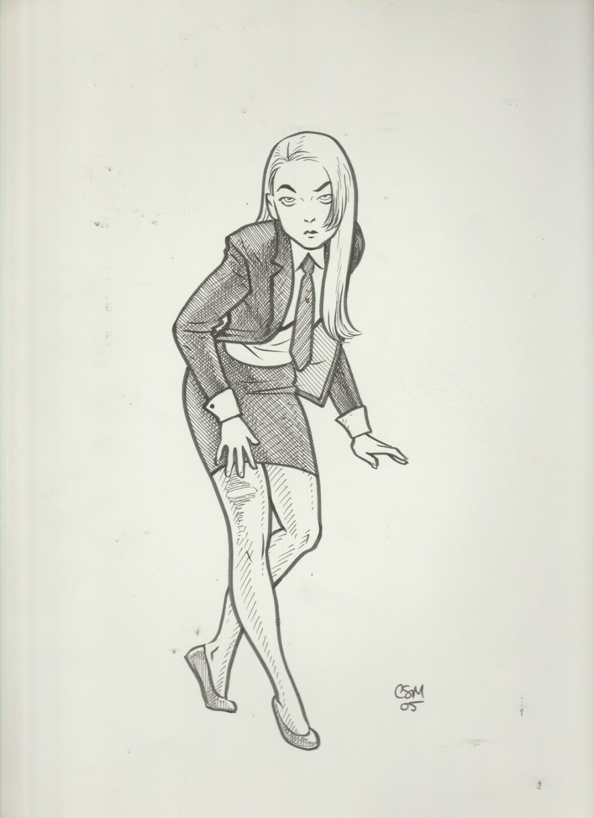 TATTOO GIRL by CSM Character Design Pencil Sketches 8.5x11" LOT of 9 ...