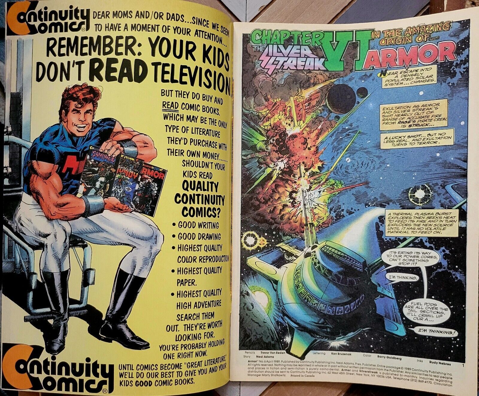 ARMOR Vol.1 #6 (Continuity Comics, 1989) NEAL ADAMS story & cover art ...