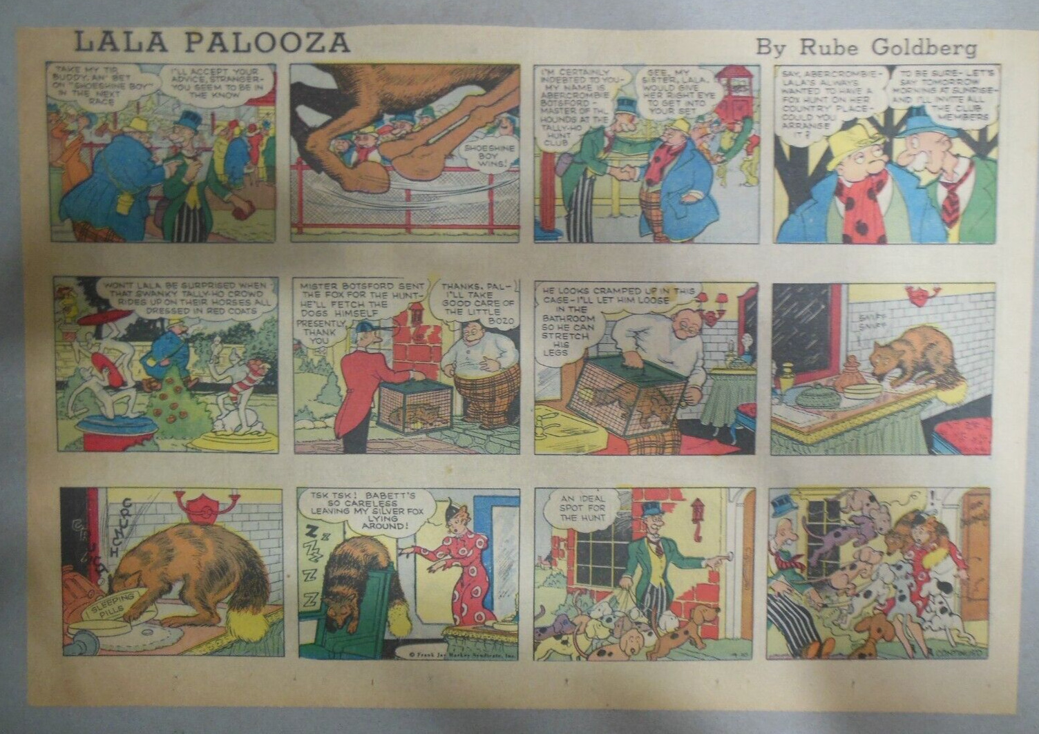 Lala Palooza Sunday by Rube Goldberg from 4/10/1937 Size: 11 x 15 ...