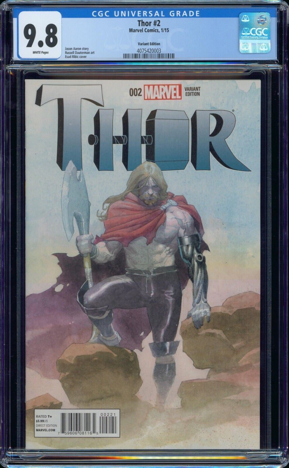 Thor #2 Ribic 1:25 Variant CGC 9.8 1st Full app. of Thor Goddess of ...