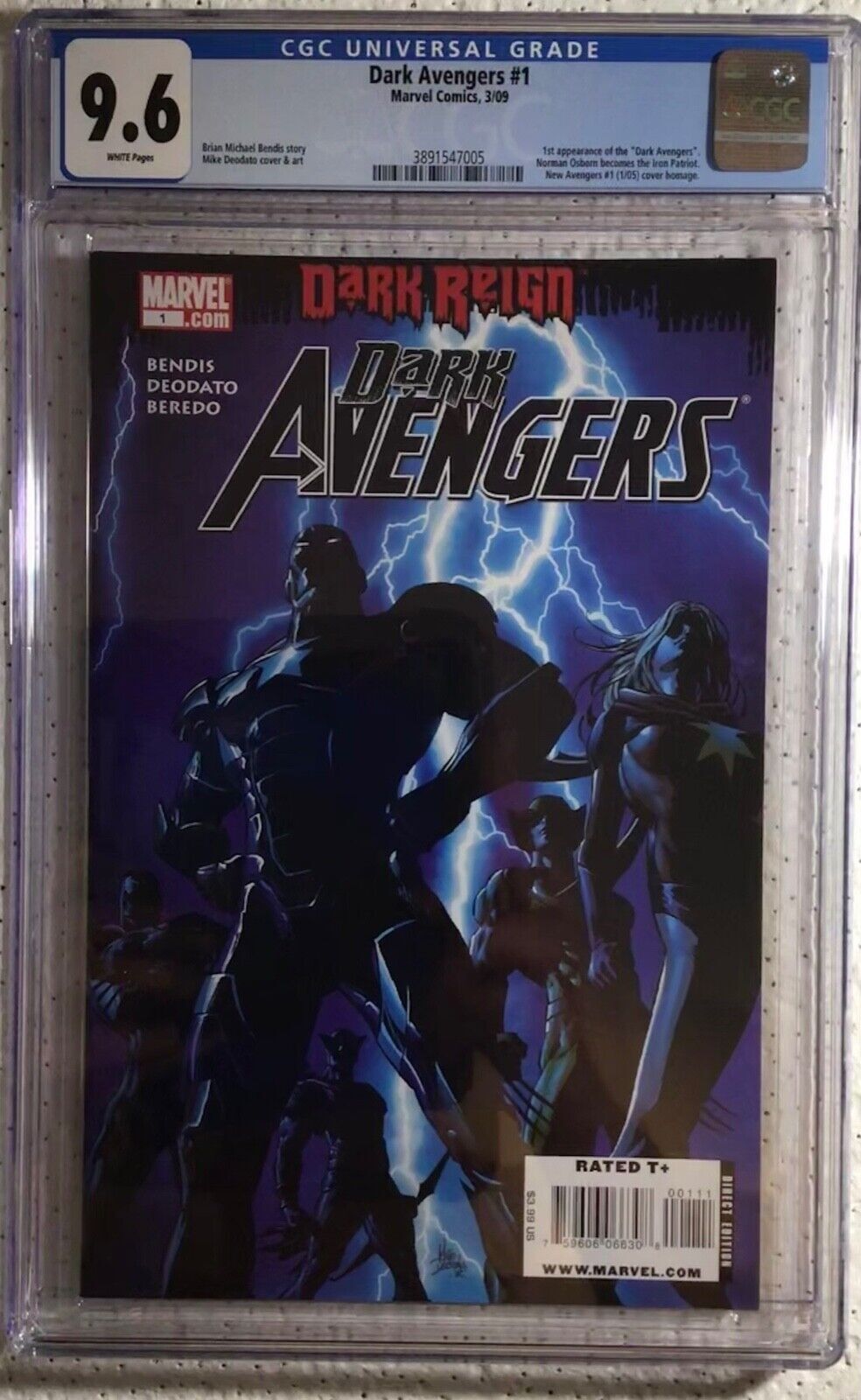 Marvel, Dark Reign: Dark Avengers #1, Homage Variant, CGC 9.6 Wpgs ...